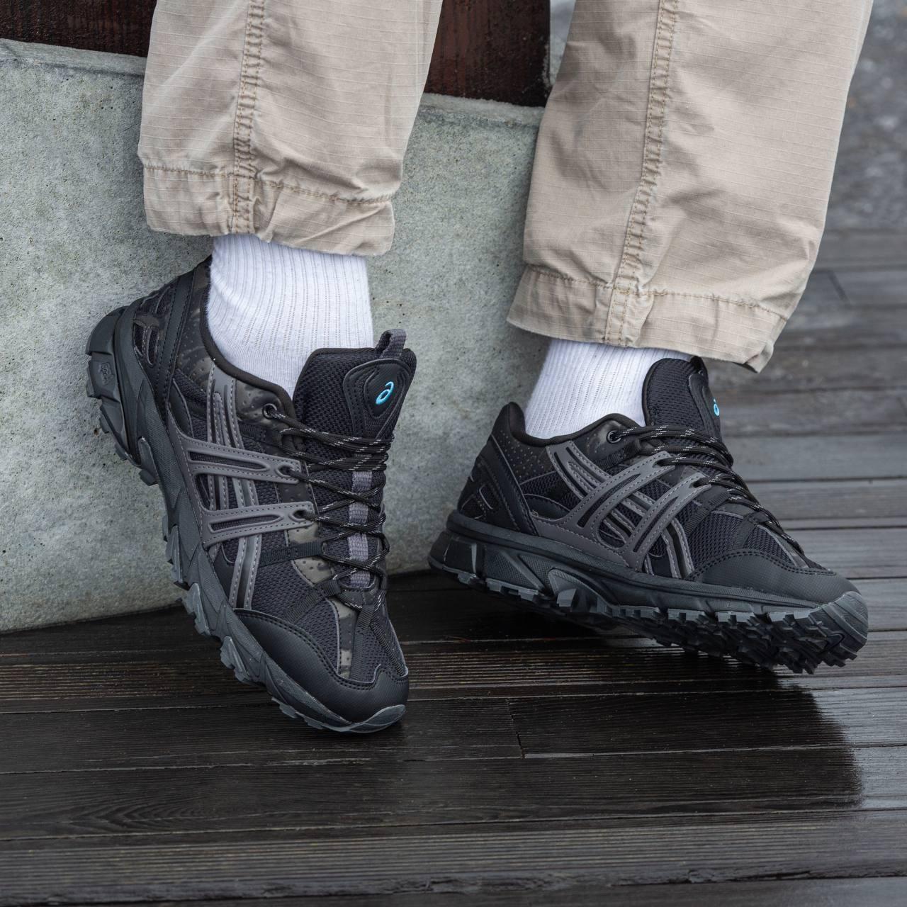 Мужские кроссовки Asics Gel-Sonoma 15-50 Black Camo, черные кожаные ...