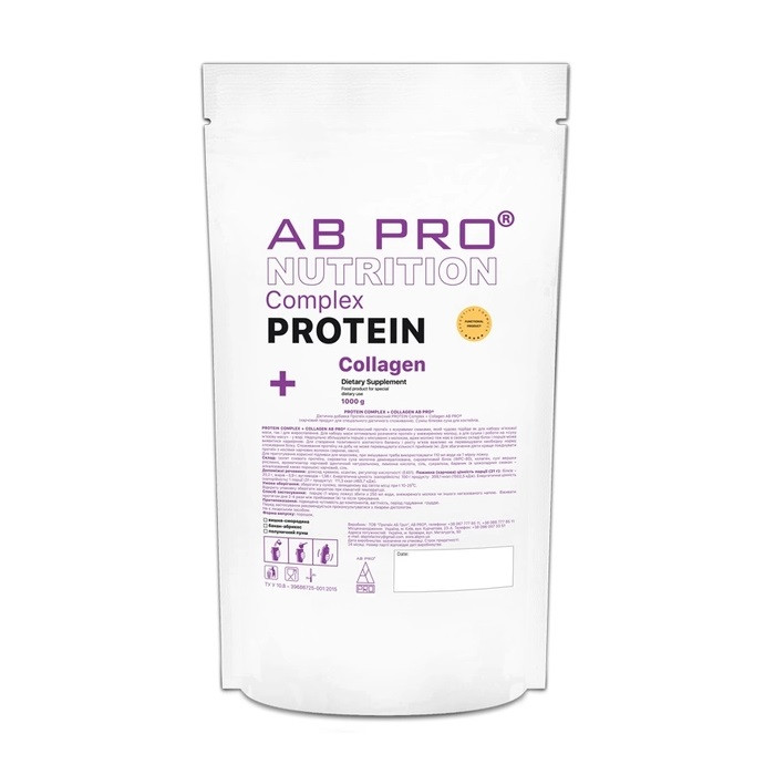 Протеин AB Pro Protein Complex + Collagen, 1 кг Клубничный пунш DS (ID ...