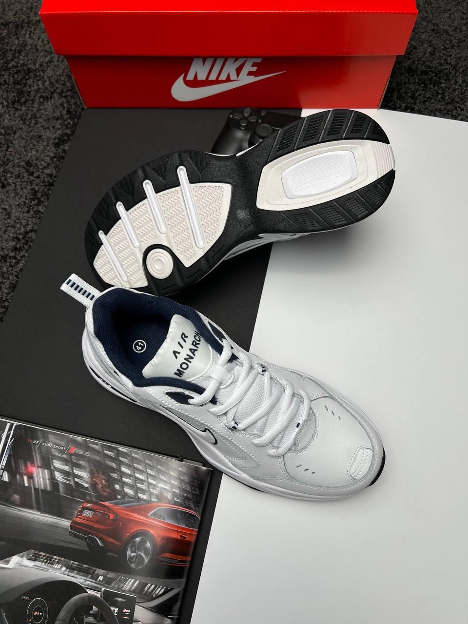 Кроссовки мужские Nіke Air Monarch 4 White Navy silver Найк Аир Монархи ...