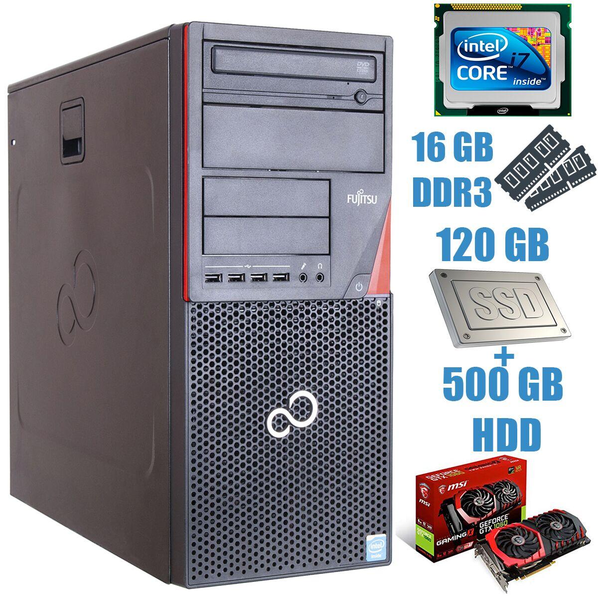 Игровой ПК Fujitsu P420 MT/ Core i7-4770/ 16 GB RAM/ 120 GB SSD + 500 ...