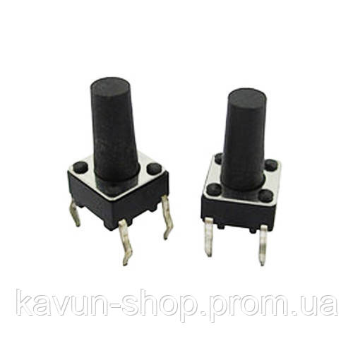 10x Кнопка тактовая, микрик, DIP 4 контакта, 6x6x12мм h (ID#2131642386 ...
