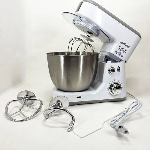 Кухонный комбайн Rainberg Rb-8082 3200 Вт, Планетарный миксер - тестомес с чашей 5л, 3 насадки ...