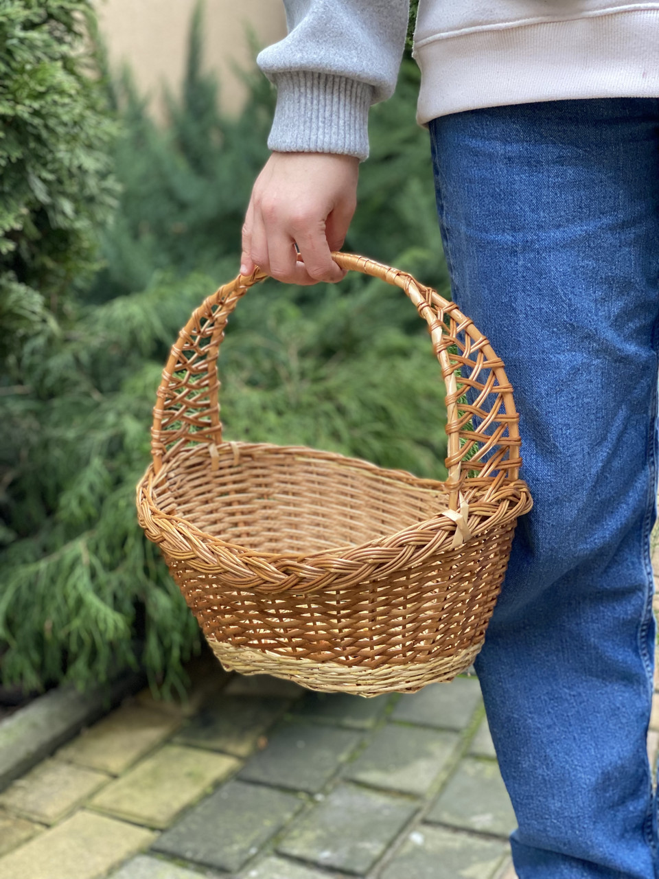 Корзина плетена з лози Ажурка Арт 4080 продаж ціна у Хусті Кошики плетені вироби від