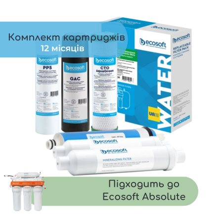Комплект из 6 картриджей для фильтра обратного осмоса Ecosoft Absolute с минерализатором ...