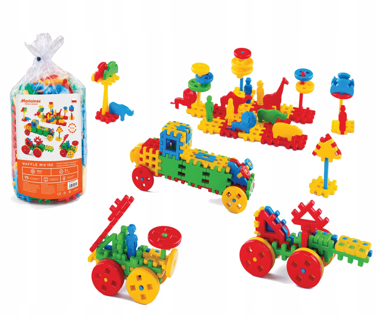 Marioinex Construction Blocks Mix 150 елементів вафельні конструктори ...