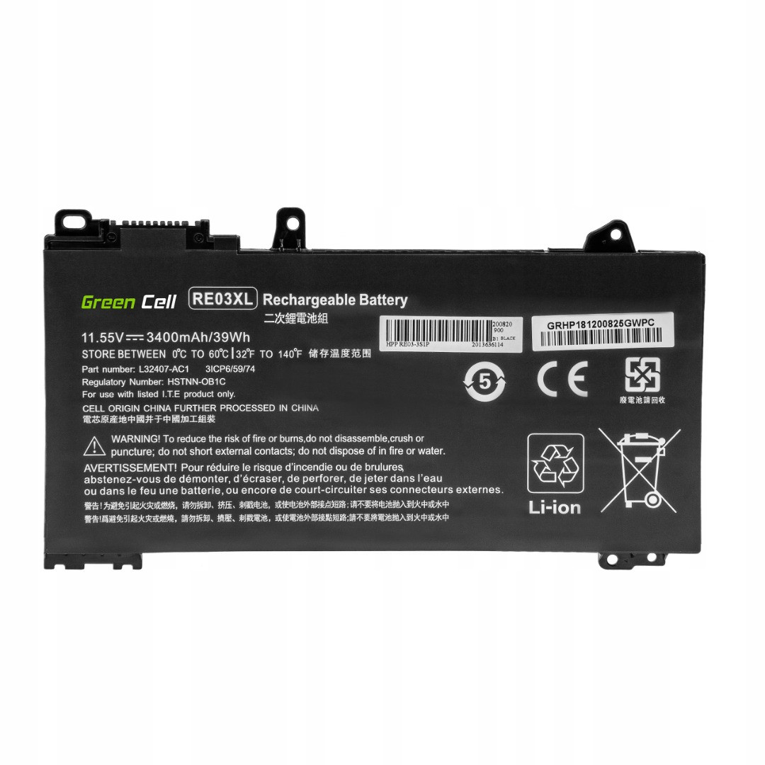 Акумулятор HP RE03XL L32656-005 HSTNN-DB9A 3400mAh 39Wh 3400mAh 11.55V ...