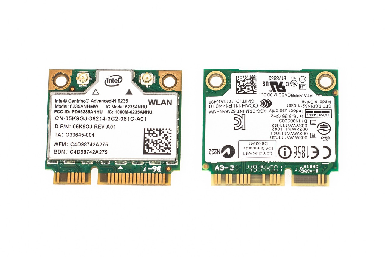 Wi-fi+BT модуль HalfSize Mini pcie Intel Advanced-N 6235 (CN-05K9GJ ...