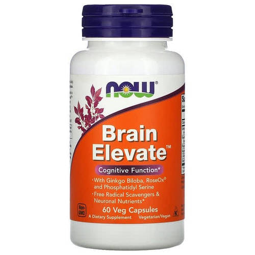 Now Foods, Brain Elevate (60 капс.), для роботи мозку та нервової ...