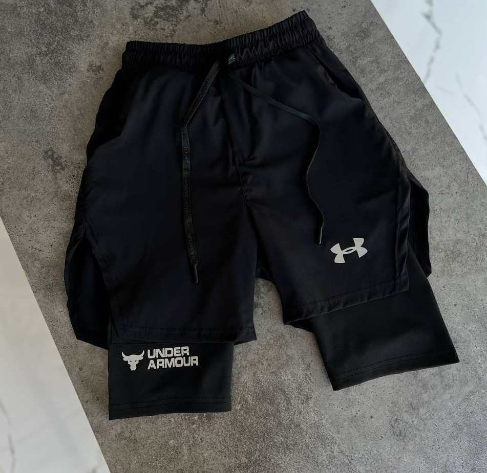Мужский шорты Under Armour комприссионные спортивные, рашгард с ...
