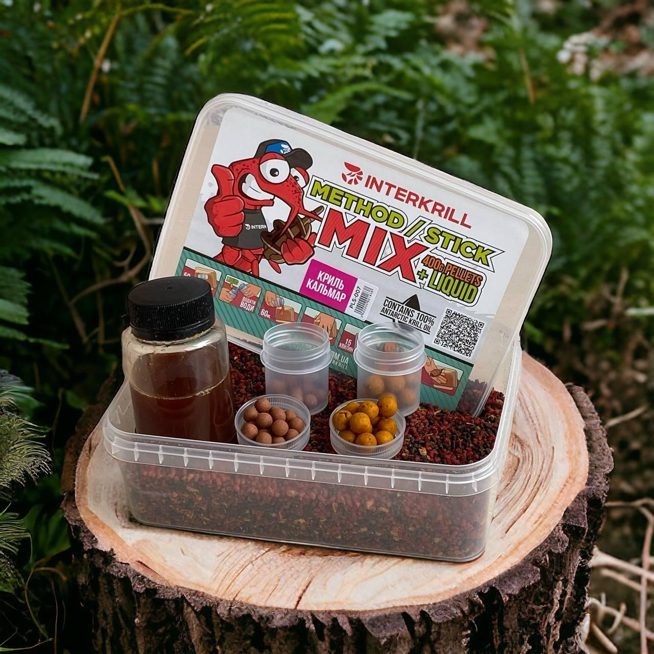 Методный пеллетс, флет-метод микс Interkrill Криль-кальмар 4 в 1 (ID#2136521700), цена: 215 ...