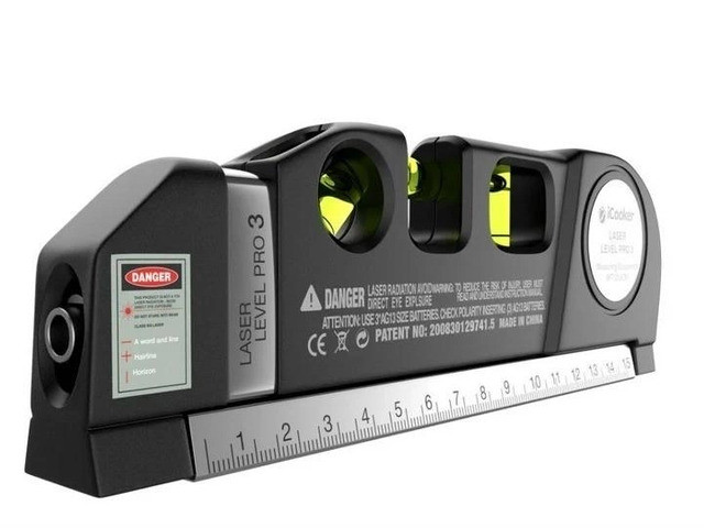 Лазерний нівелір fixit laser level pro 3, Лазерний рівень з рулеткою та ...