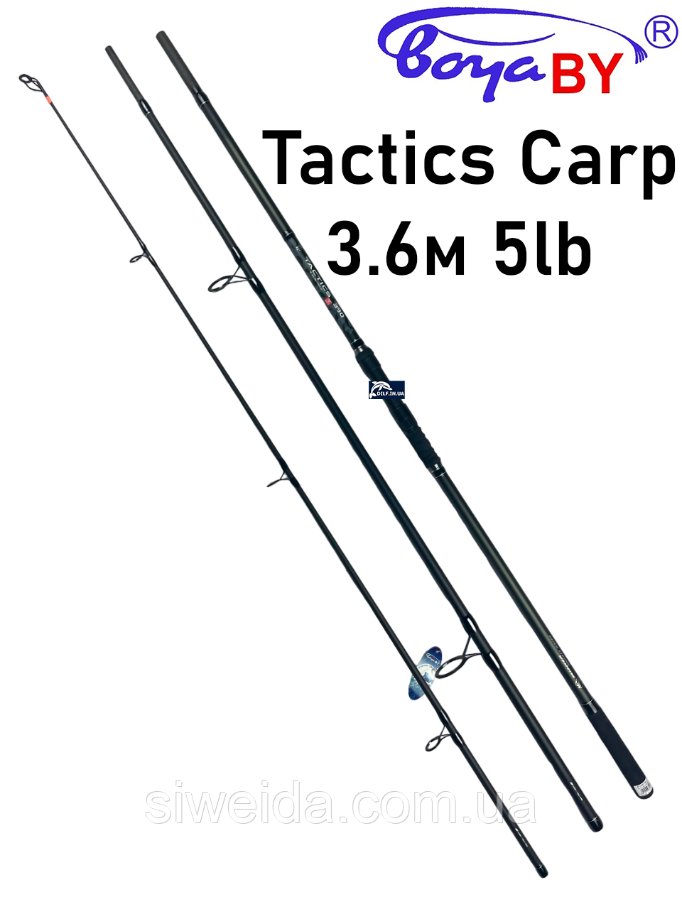 Коропове вудилище Boya By Tactics Carp 3.6м 5lb (кільце 50мм) штекерне, 3 секції, ціна: 1336 ...