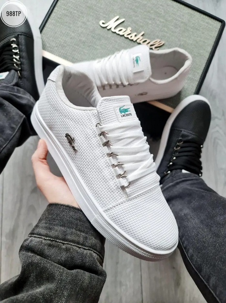 Мужские кеды lacoste белые повседневные мужские кроссовки lacoste ...