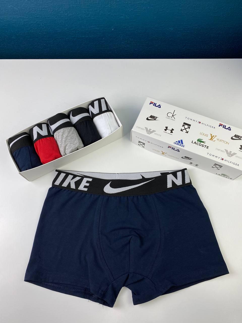 Набор мужских трусов боксеров Nike 5 штук стильные брендовые трусы ...
