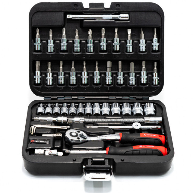 Набор инструментов 46 ед. STORM, 1/4", Сr-V INTERTOOL ET-8046: продажа, цена в Харькове. Наборы ...