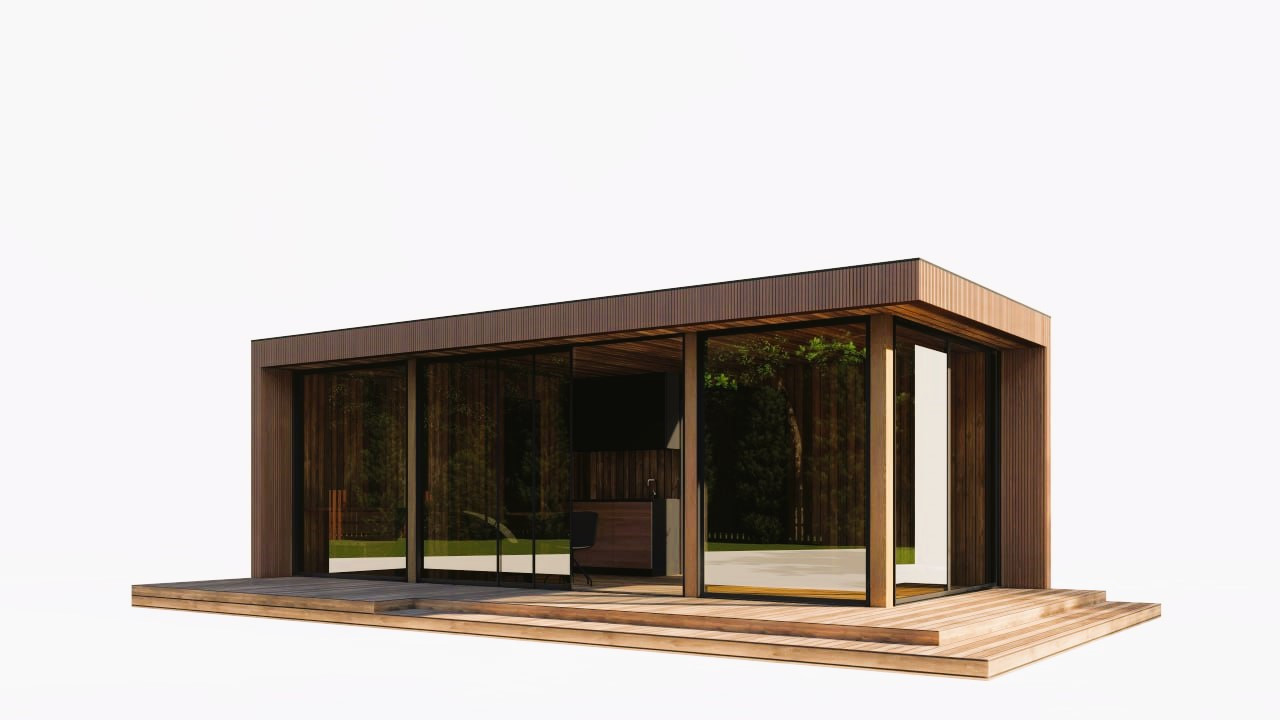 Modular frame house with a bathhouse and a bathroom 8.0x3.0m with ...