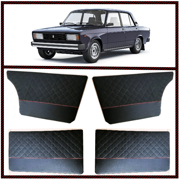 Карти дверей кожзам черние для авто ВАЗ 2101, 2102, 2103, 2104, 2105, 2106, 2107 Ромбик (ID ...