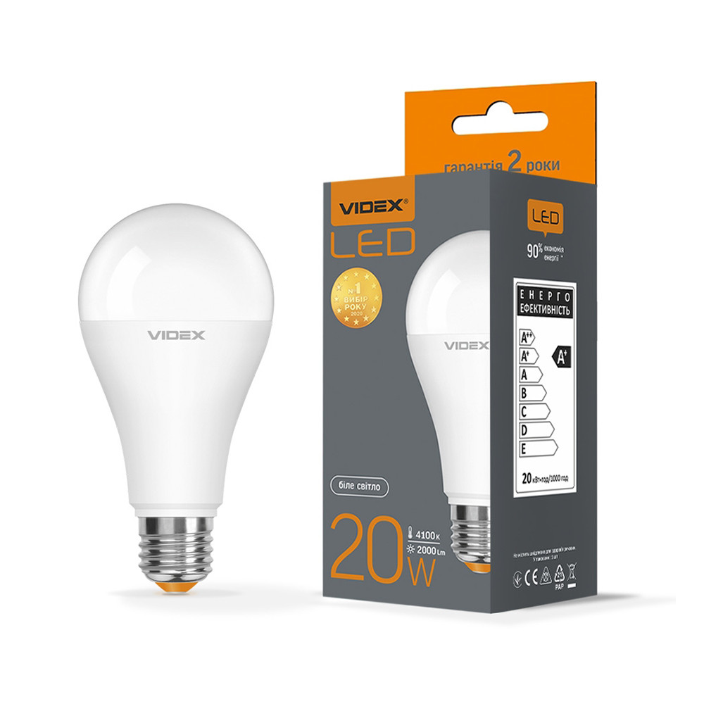 Светодиодная LED лампочка VIDEX A65e 20W E27 4100K (220v), цена: 125 ₴, купить на Prom.ua