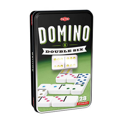 Настільна гра Доміно Double Six Dot Dominoes Set у жерстяному боксі ...