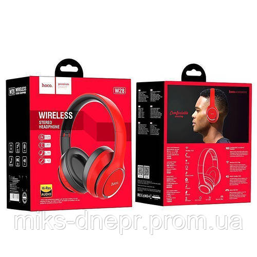 Bluetooth гарнітура HOCO W28 Red, AUX, V5.0 (ID#1802001485), ціна: 702.19 ₴, купити на Prom.ua