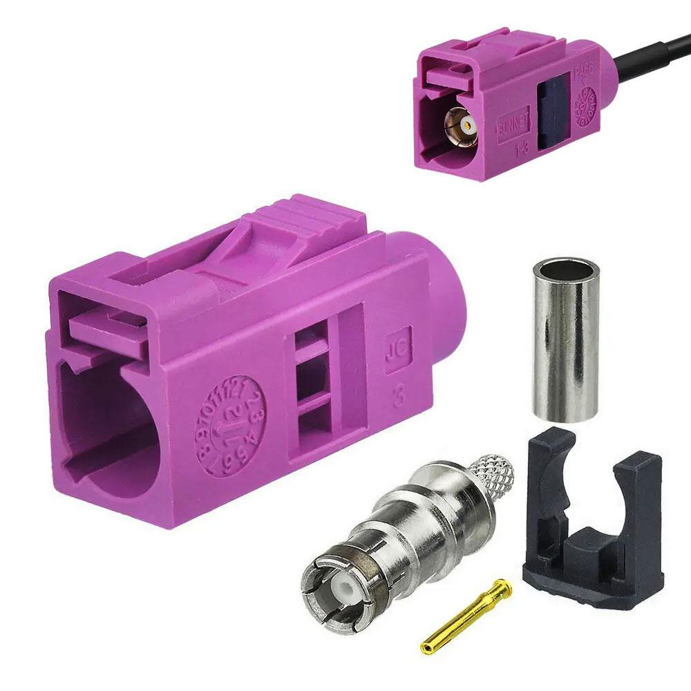 Роз'єм антенний FAKRA-H Female (мама) прямий обтискний під кабель RG ...