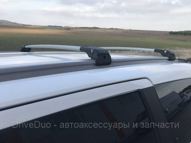 Багажник на рейлинги на крышу авто под ключ (2 шт) Серый для Dacia ...