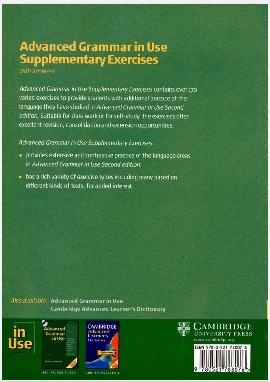 Advanced Grammar in Use Supplementary Exercises 2nd edition (ID ...