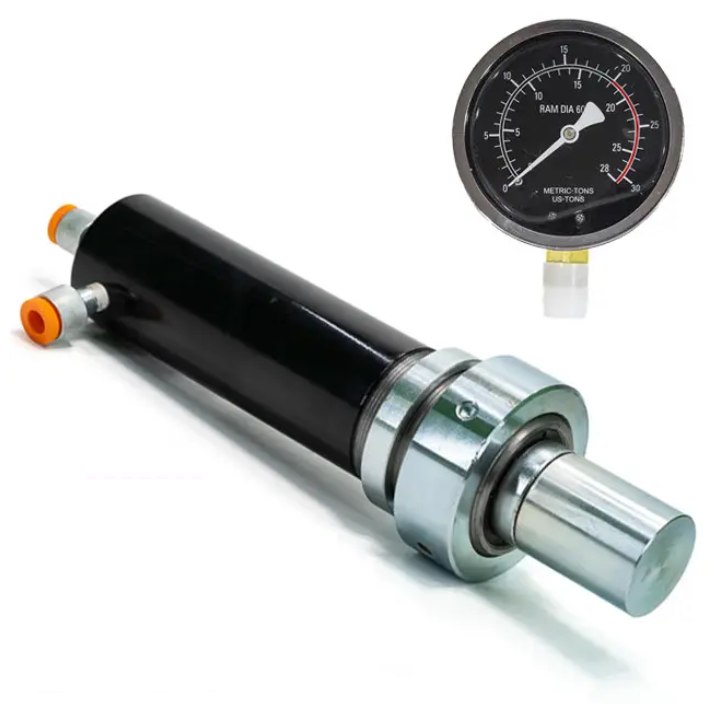 Цилиндр гидравлический (гидроцилиндр) для пресса с манометром 20 тонн ...