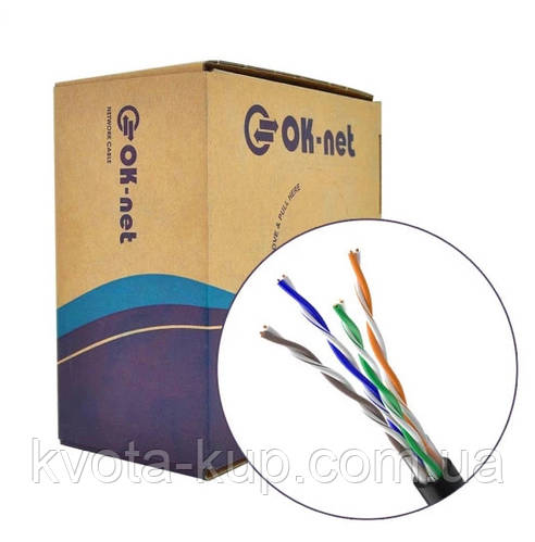 Кабель UTP 5e Ok-Net КПП-ВП 4x2x0.51 звонішній, мідь (ID#1764466867 ...