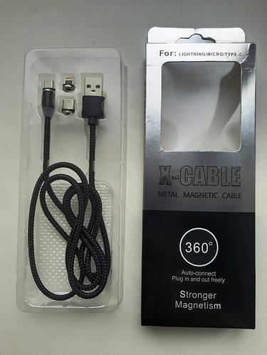 Магнитная зарядка кабель USB 3 в 1 Magnetic (X-Cable) для Android ...