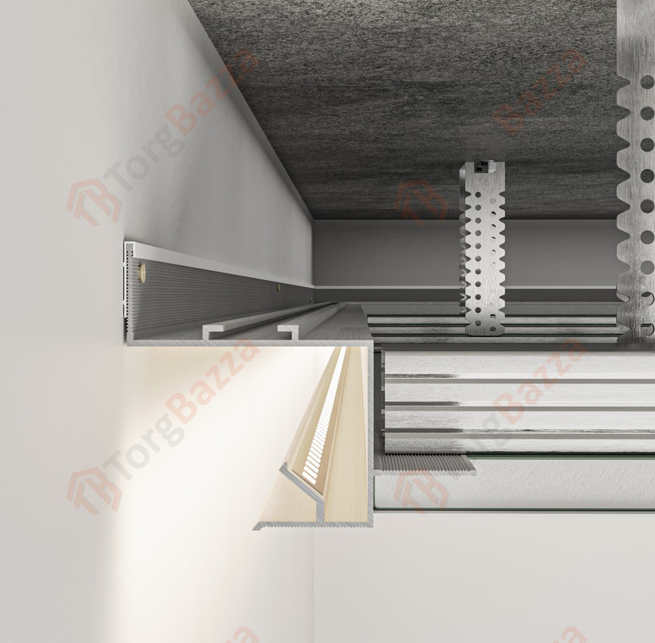 Замовляйте Тіньовий профіль 30 мм SVT-30 (2600 мм), з полицею для LED ...