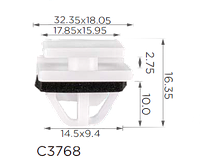 Кліпса кріплення молдингу Ford Kia Hyundai (87758G2000 K87758G2000 ...
