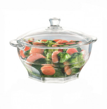Стеклянная кастрюля Luminarc с крышкой Granity 2,5л для сервировки ...