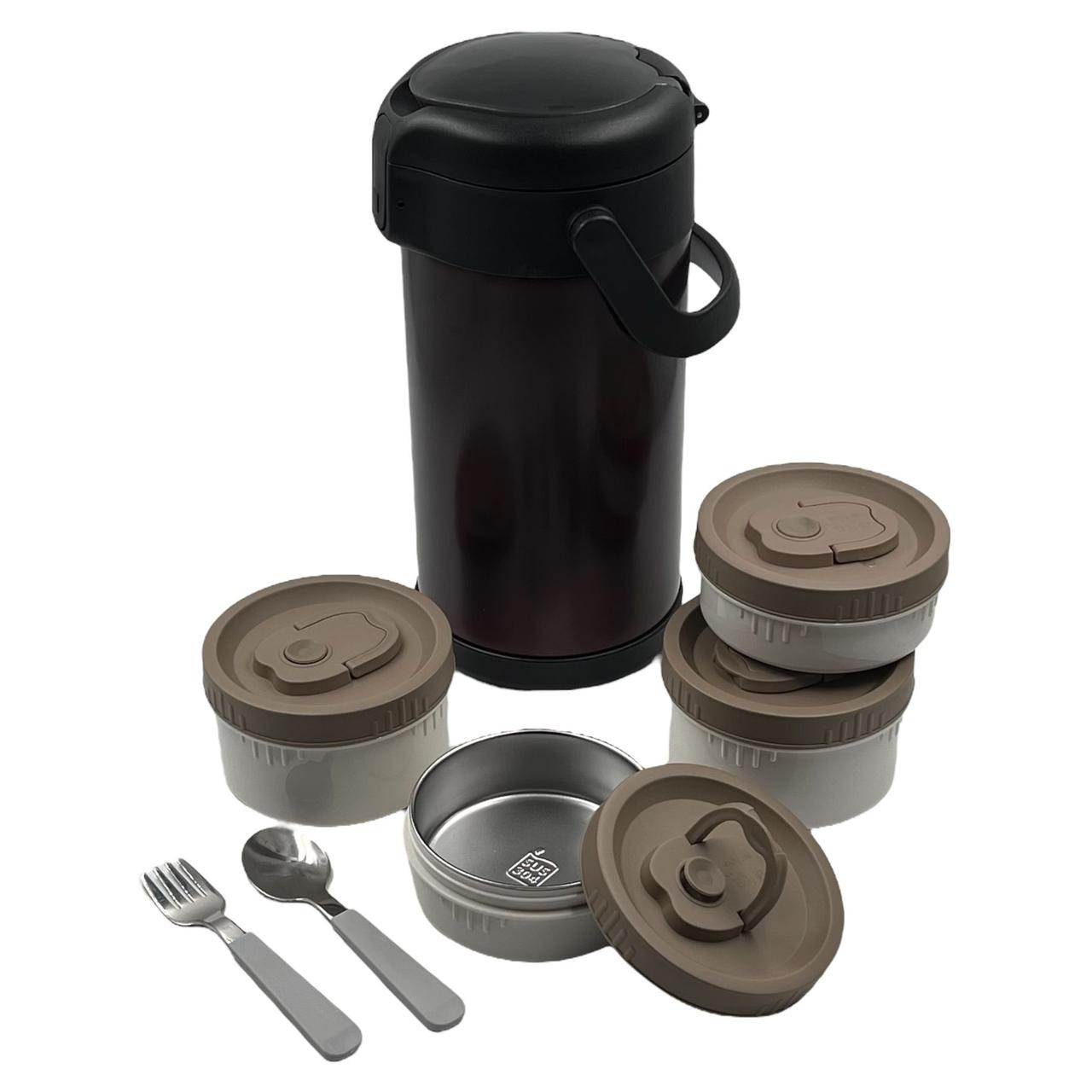 Купить Термос с контейнерами для еды Lunch box (М0938) 2,7л (4 отдела ...