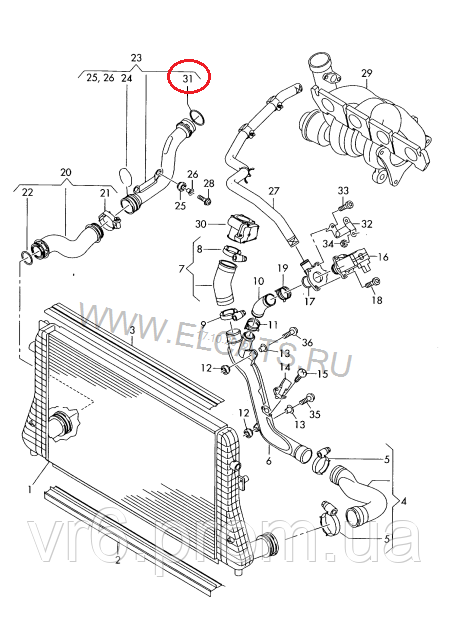 Уплотнительное кольцо патрубка интеркуллера VW Audi Skoda Seat ...