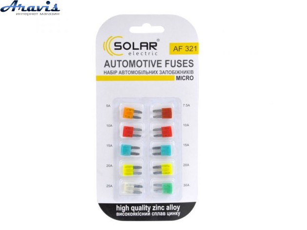 Предохранители Мини от 5-30А Solar AF-321-Микро 10шт (ID#2154587169 ...