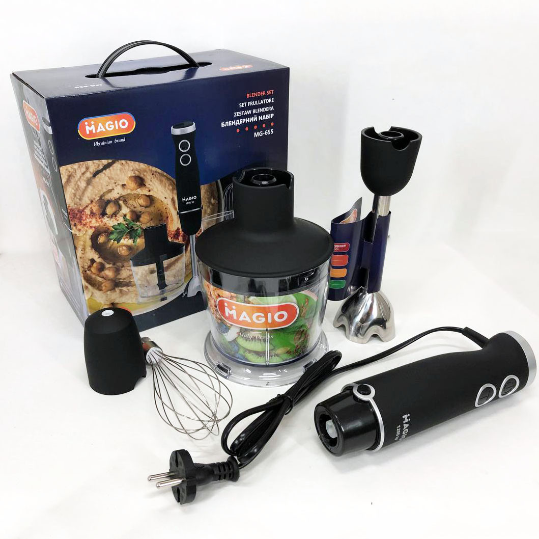 Смузи блендер мейкер MAGIO MG-655, Блендер для овощей, Погружной блендер BC-270 с измельчителем ...