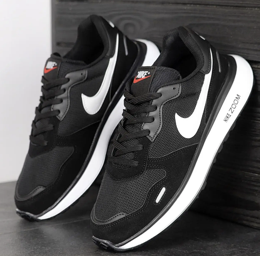 Кроссовки Nike Мужские Спортивные Черные Замша + Сетка Весна Лето ...