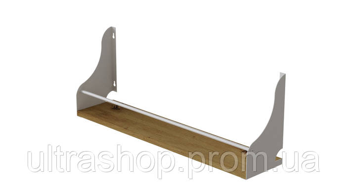 Полка настенная Ferrum-decor Изи 260x700x150 металл Белый ДСП Дуб ...
