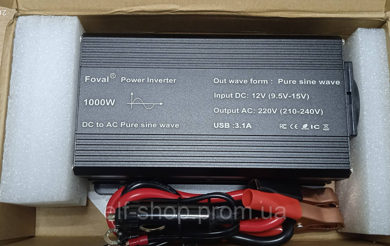 Інвертор Foval 1000W 12В-220В правильна синусоїда (ID#2161447271), ціна ...