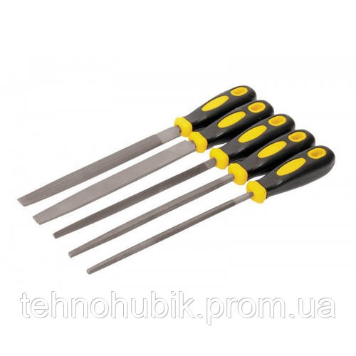 Напильники по металлу MASTERTOOL 5 шт 200 мм плоский круглый полукруглый трёхгранный квадратн TH ...