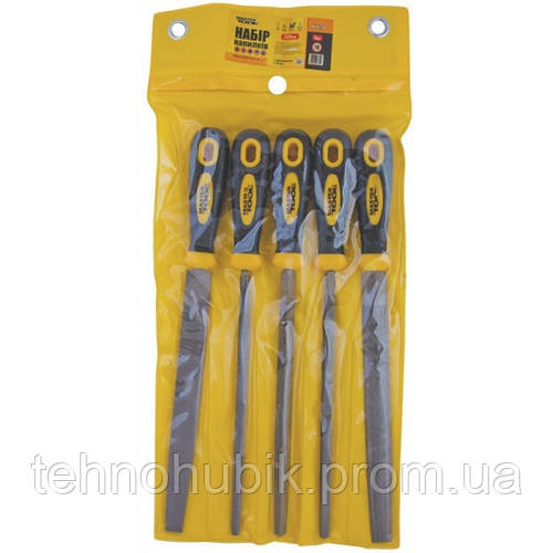 Напильники по металлу MASTERTOOL 5 шт 200 мм плоский круглый полукруглый трёхгранный квадратн TH ...