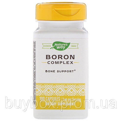 Бор, 3 мг, Boron Complex, Nature's Way, 100 капсул BX, код: 6516990 (ID ...