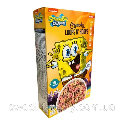 Сухі сніданки Kandiz Nickelodeon Crunchis Loops Hoops Sponge Bob 375g ...