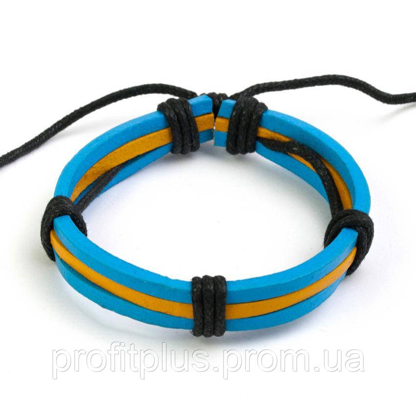 Браслет Кожаный Summer Time Флаг Украины 3 шнура Flag UA 3 Cords ...