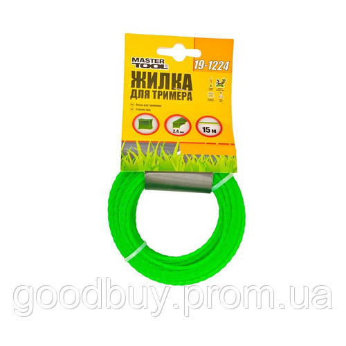 Волосінь для тримера MASTERTOOL 2.40 мм 15 м кручений квадрат 19-1224, 7428827 679, ціна: 62 ...
