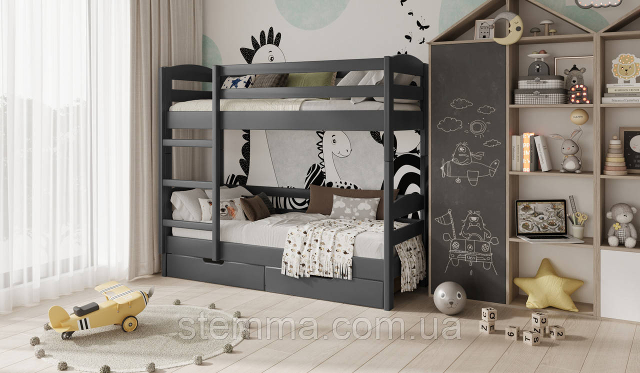 Ліжко двоярусне деревяне сосна Джуніор СТЕММА продаж ціна у Білій Церкві Ліжка від