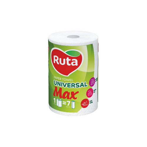 Бумажные полотенца Ruta Max 1 рулон 2-слойные белые (ID#2166379690), цена: 144 ₴, купить на Prom.ua