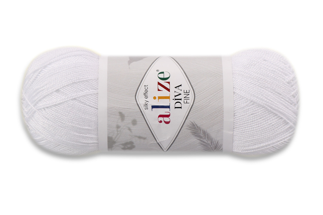 Alize Diva Fine, Білий No55 - купити інтернет-магазин товарів для рукоділля Україна. Опт та роздріб