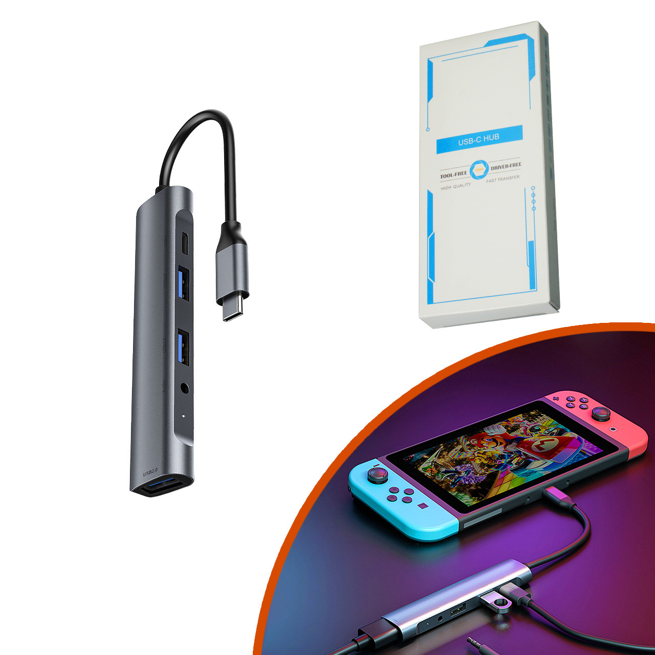 Type C Usb C Hub хаб перехідник конвертер адаптер K561 5 In 1 Converter